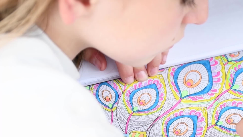 Children coloring pages Stock Video Footage - 4K and HD Video Clips ...
