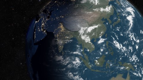 Animated Globe Rotating Away Continent Asia Stock Footage Video (100% ...