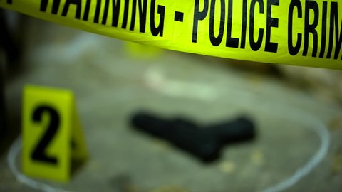 Gun Crime Scene Muder Weapon Evidence Stock Footage Video (100% Royalty ...