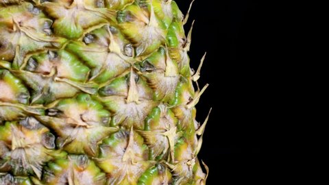 Pineapple Detail Spinning Isolated On Black Stock Footage Video (100% ...