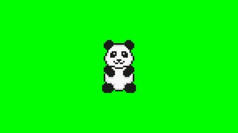 Cute Baby Panda Pixel Art 2d Stock Footage Video (100% Royalty-free ...