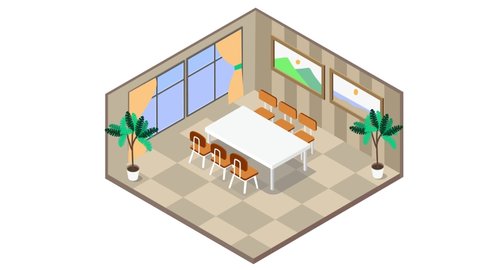 Luxury Dining Room Animation Chair Table Stock Footage Video (100% ...