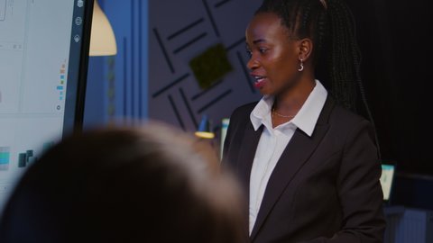 Workaholic African American Leader Standing Front Stock Footage Video ...