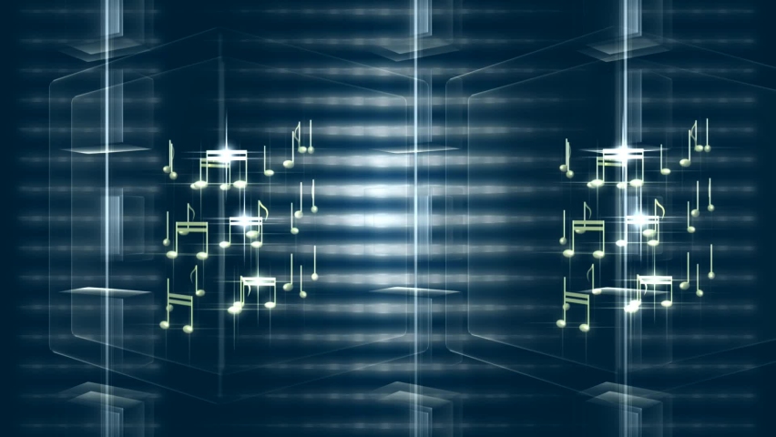 musical notes cubes background Stock Footage Video (100% Royalty-free ...