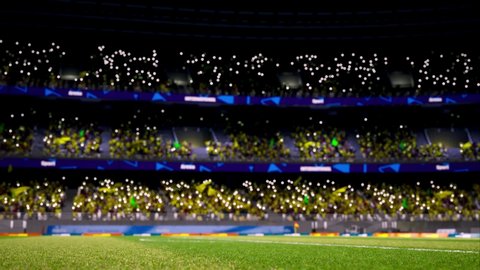 Crowd Fan Flags Around Night Soccer Stock Footage Video (100% Royalty ...