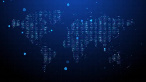 4k World Map Digital Global Communication Stock Footage Video (100% ...