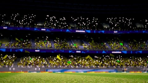 Crowd Fan Flags Around Night Soccer Stock Footage Video (100% Royalty ...