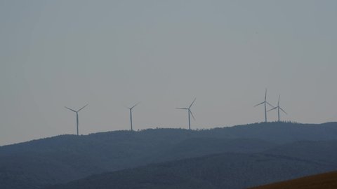 Wind Turbines Stopped Due Lack Wind Stock Footage Video (100% Royalty ...