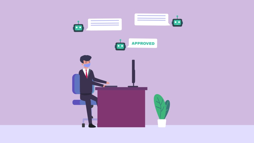 Cartoon Businessman Character Chatting with Stock Footage Video (100% ...