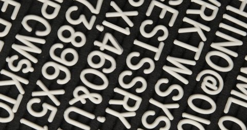 White Random Numbers Letters On Black Stock Footage Video (100% Royalty ...