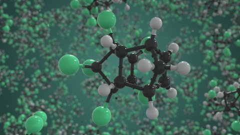 Aldrin Molecule Conceptual Molecular Model Scientific Stock Footage ...