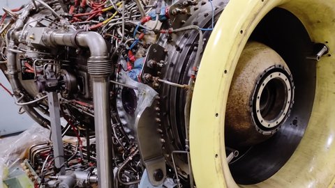 Disassembled Soviet Aircraft Engine D30 Fuel Stock Footage Video (100% ...