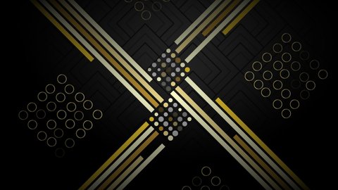 Golden Lines On Black Background 4k Stock Footage Video (100% Royalty ...
