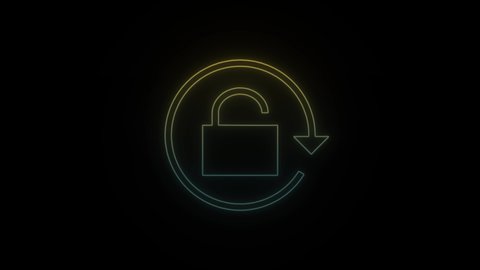 Padlock Set Neon Led Icon Lock Stock Footage Video (100% Royalty-free ...