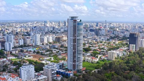 Torre Caney Santo Domingo City Aerial Stock Footage Video (100% Royalty ...
