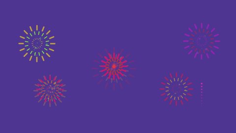 Simple Cute Fireworks Animation Stock Footage Video (100% Royalty-free ...