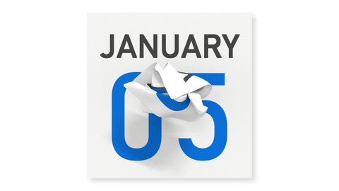 January 5 Date Behind Crumpled Paper Stock Footage Video (100% Royalty ...