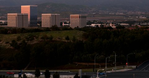 Twilight View Skyline Downtown Irvine California Stock Footage Video ...