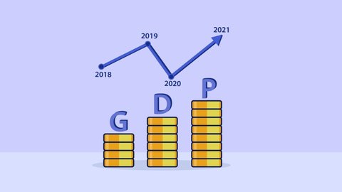 Graph Animation Gdp Business Year By Stock Footage Video (100% Royalty ...