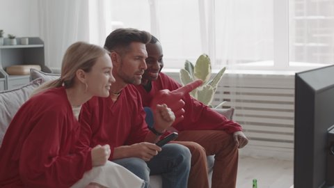 Medium Long Side View Three Diverse Stock Footage Video (100% Royalty ...