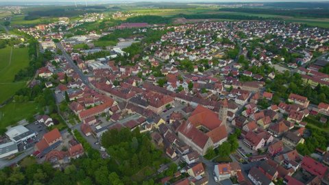 Aerial View Around City Langenzenn Germany Stock Footage Video (100% ...