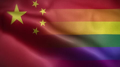 Lgbt China Flag Loop Background 4k Stock Footage Video (100% Royalty ...