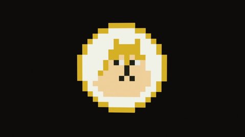 Dogecoin Loop Animation 3d Pixel Art Stock Footage Video (100% Royalty ...