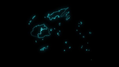Animated Outline Map Fiji Provinces Stock Footage Video (100% Royalty ...