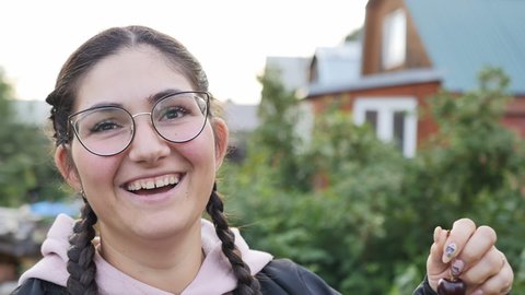 Portrait Young Beautiful Woman Turkish Appearance Stock Footage Video ...