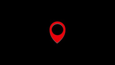 Red Location Icon On Black Background Stock Footage Video (100% Royalty ...