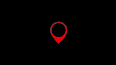 Red Location Icon On Black Background Stock Footage Video (100% Royalty ...
