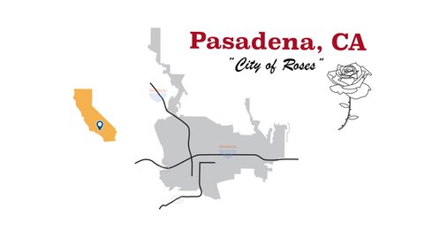 Pasadena California Map Animation Freeways Stock Footage Video (100% ...