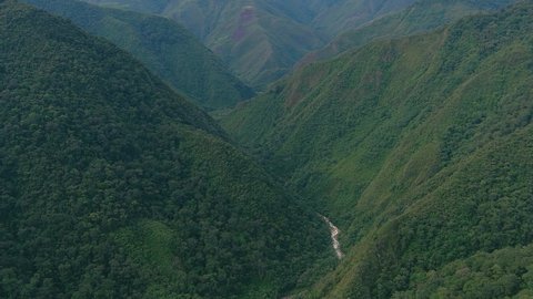 Aerial Shot Vilcabamba Mountains River Inca Stock Footage Video (100% ...