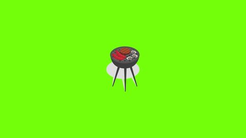 Food On Bbq Stand Icon Animation Stock Footage Video (100% Royalty-free ...