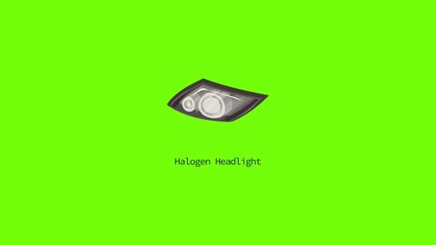 Halogen Car Icon Animation Cartoon Object Stock Footage Video (100% ...