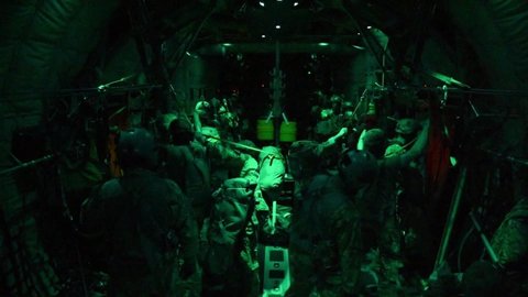 Circa 2019 Airborne Paratroopers Wait Green Stock Footage Video (100% ...