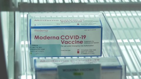 Circa 2021 Refrigerated Storage Moderna Covid19 Stock Footage Video ...