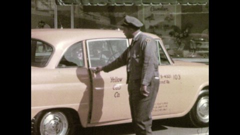 1960s Taxi Driver Opens Cab Door Stock Footage Video (100% Royalty-free ...