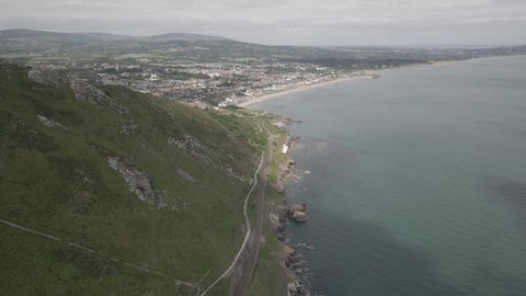 Aerial View Bray Coastal Town Bray Stock Footage Video (100% Royalty ...