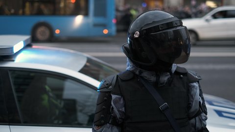 Riot Police Unit Protective Plate Body Stock Footage Video (100% ...