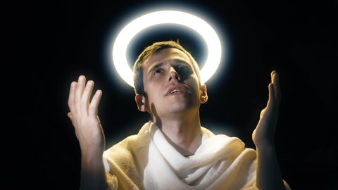 Holy Man Halo Above His Head Stock Footage Video (100% Royalty-free ...