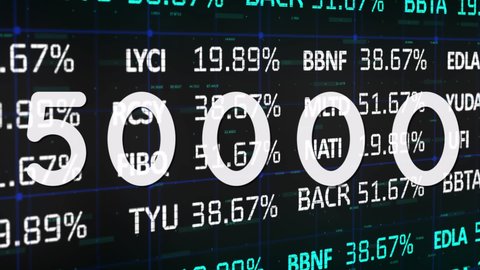 Animation Rising Number Counting 50000 Over Stock Footage Video (100% ...