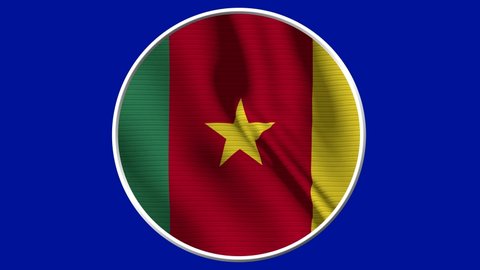 Cameroon Circular Flag Loop Realistic 4k Stock Footage Video (100% ...
