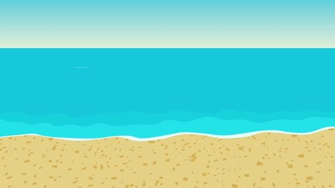 Animation Beach Waves Background 2d Stock Footage Video (100% Royalty ...
