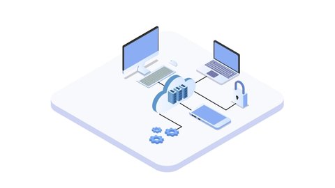 Data Center Animation Cloud Connected Computer Stock Footage Video (100 ...