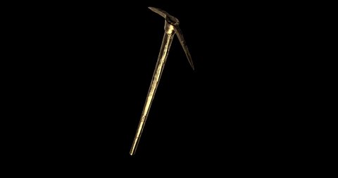 Gold Pickaxe Used Combat Weapon Ancient Stock Footage Video (100% ...