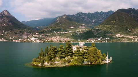 Castle On Loreto Island On Lake Stock Footage Video (100% Royalty-free ...