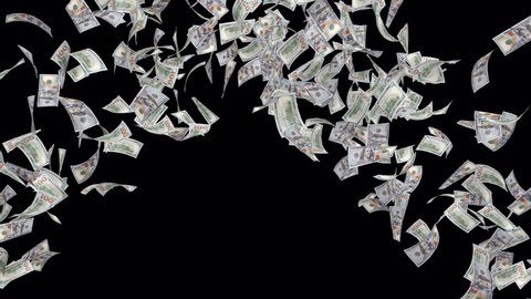 Money Realistic Explosion Alpha Channel 3d Stock Footage Video (100% ...