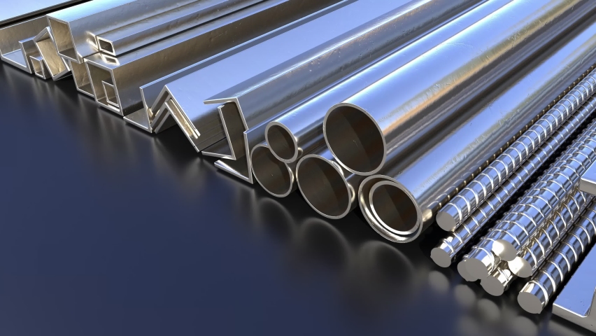 Different Rolled Metal Scrolling Industrial Stock Footage Video (100% ...