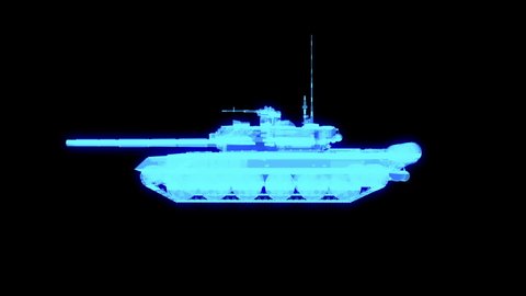 3d Holographic Battle Tank Looping Animation Stock Footage Video (100% ...